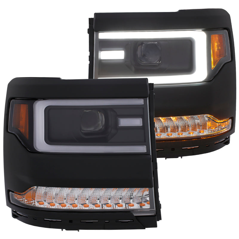 ANZO 16-17 Chevy Silverado 1500 Prjctr. Headlight Plank Styl. w/Amber – UPR Products